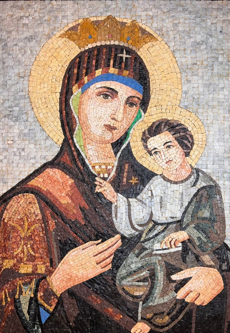 Virgin Mary & Baby Jesus - Mosaic Religious I iMosaicArt | Religious ...