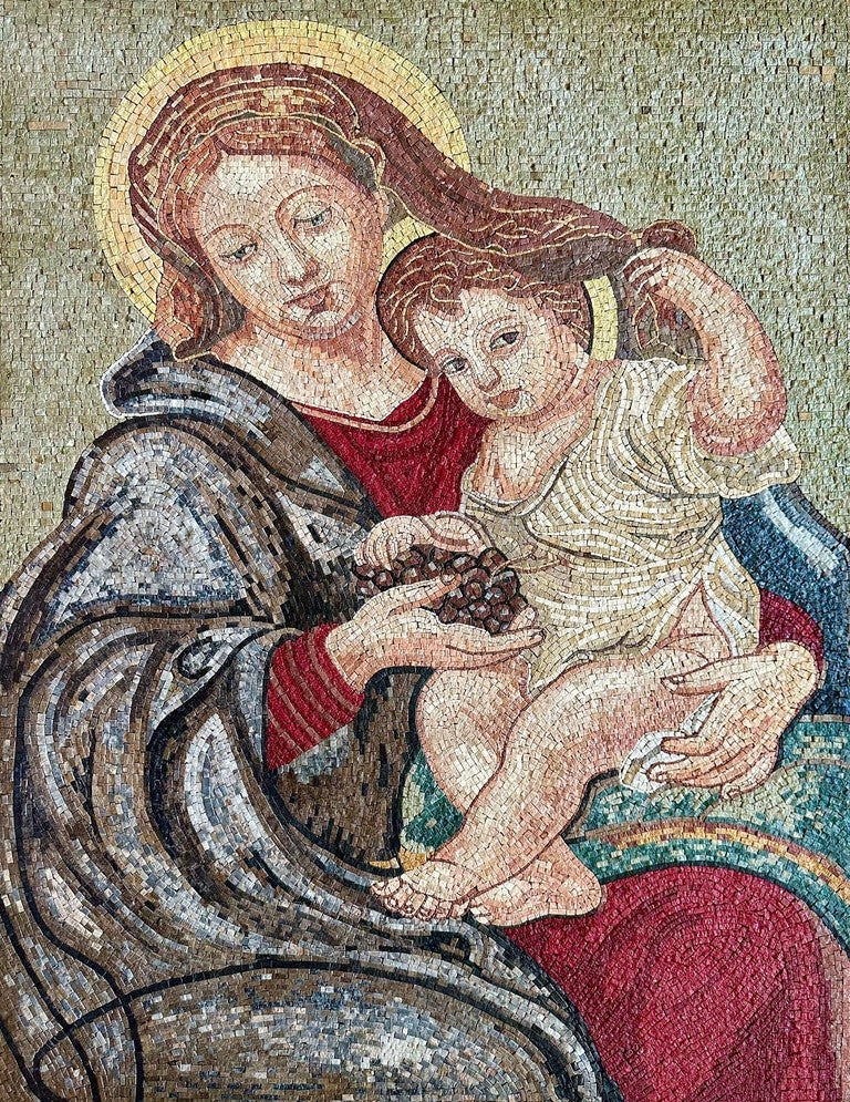 Mosaic Religious Art - Virgin Mary & Baby Jesus Mosaic I iMosaicArt ...